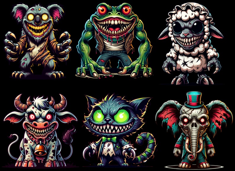 Zombie Mutant Animals, Horror Clipart PNG, Zombie Animals, Animal PNG ...