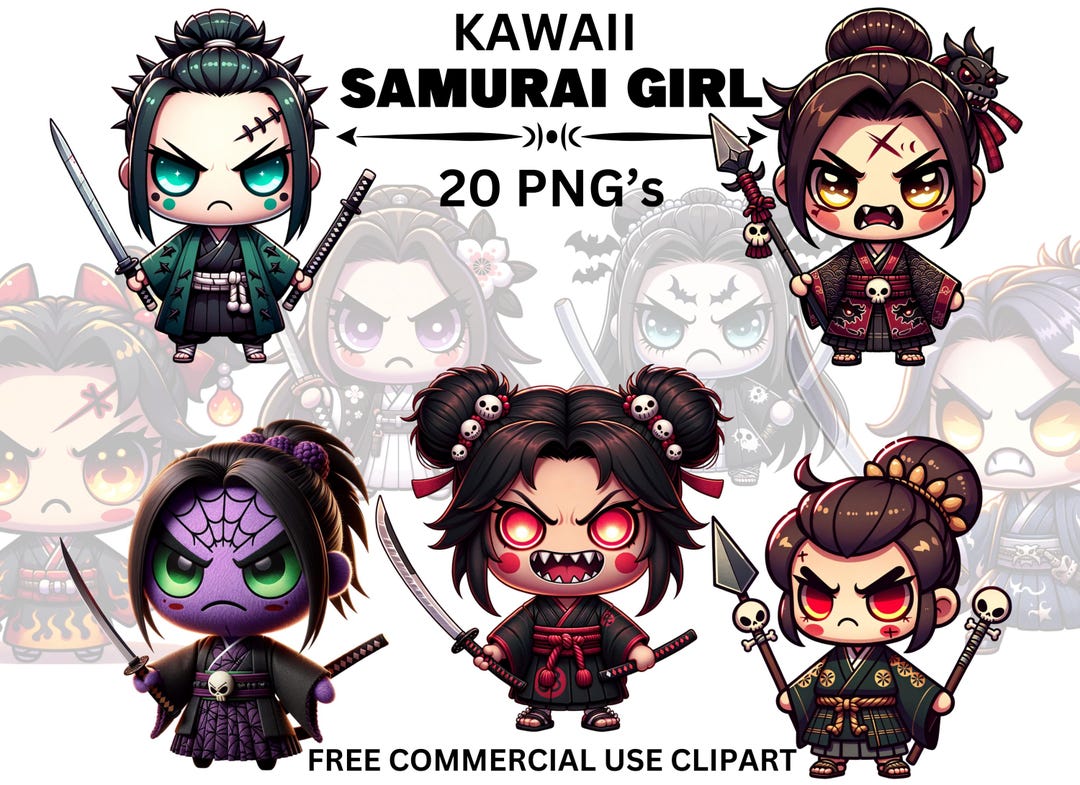 Samurai Girl Clipart, Japanese Culture, Female Warrior Art, Kimono Png ...