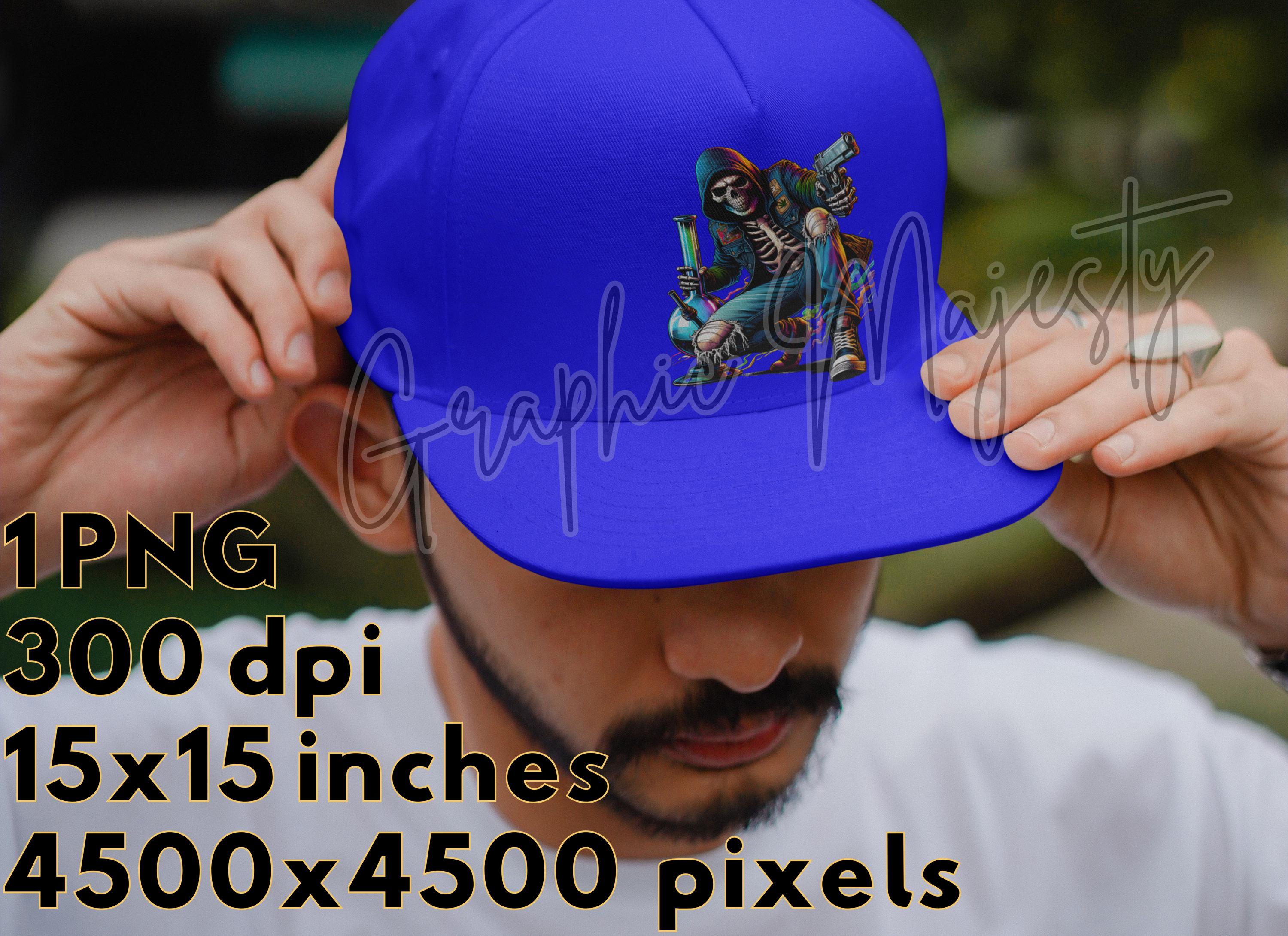 Stoner Thug Skeleton PNG: Hip Hop Skull Art, DTF Transfer (digital ...
