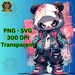 Anime Graffiti Panda Bundle 3 PNG & 3 SVG - Bear T-shirt Sticker ...