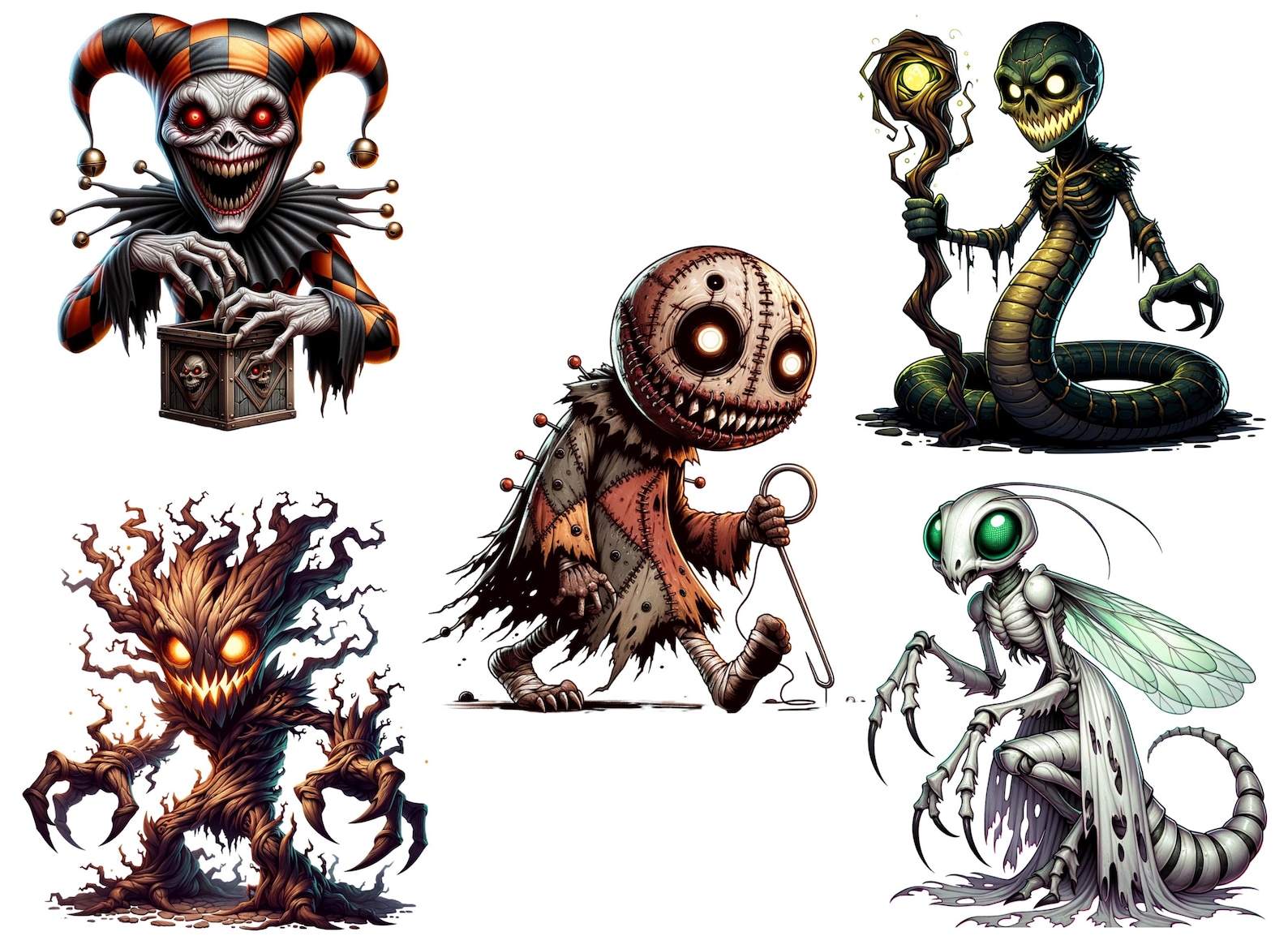 Halloween Horror Clipart Bundle: Creepy Goth PNG Images (digital ...