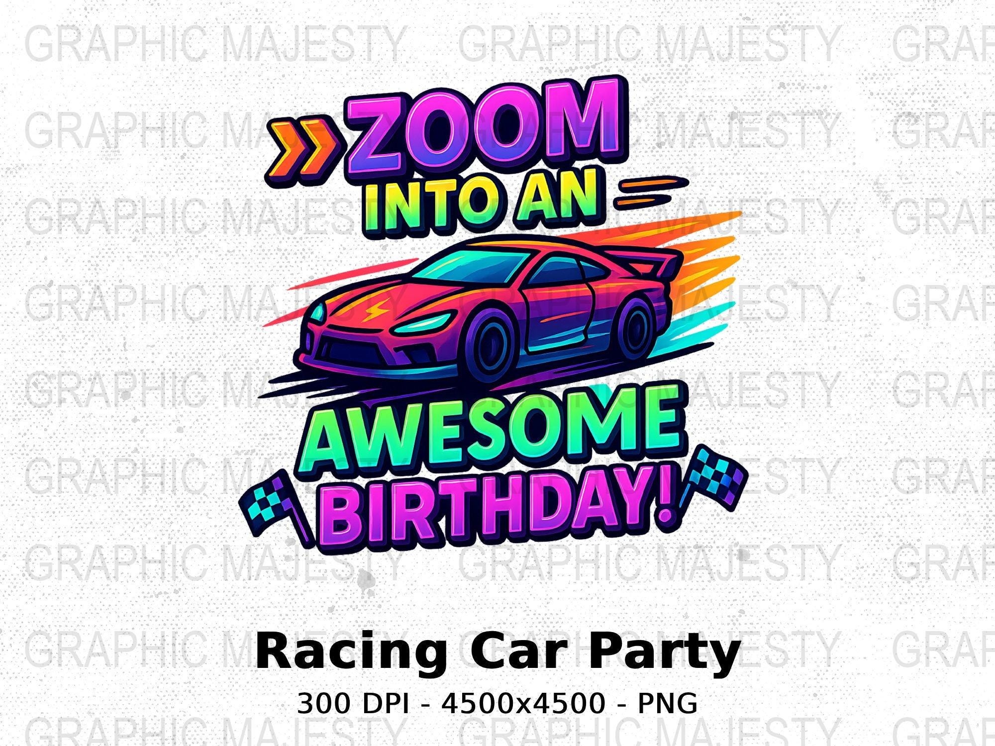 Happy Birthday Race Car PNG, DTG Sublimation, Racing Birthday Graphic ...