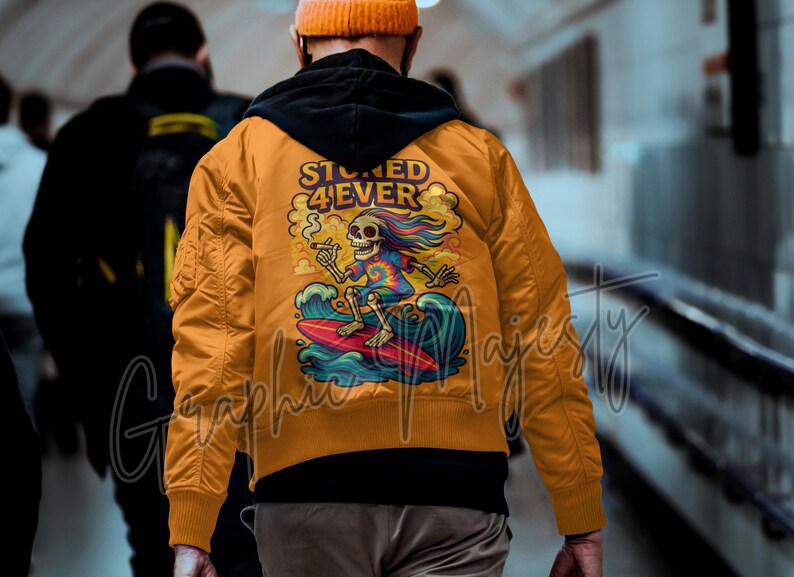 Trippy Stoner Skeleton Surfer PNG: Psychedelic Graffiti Art (digital ...