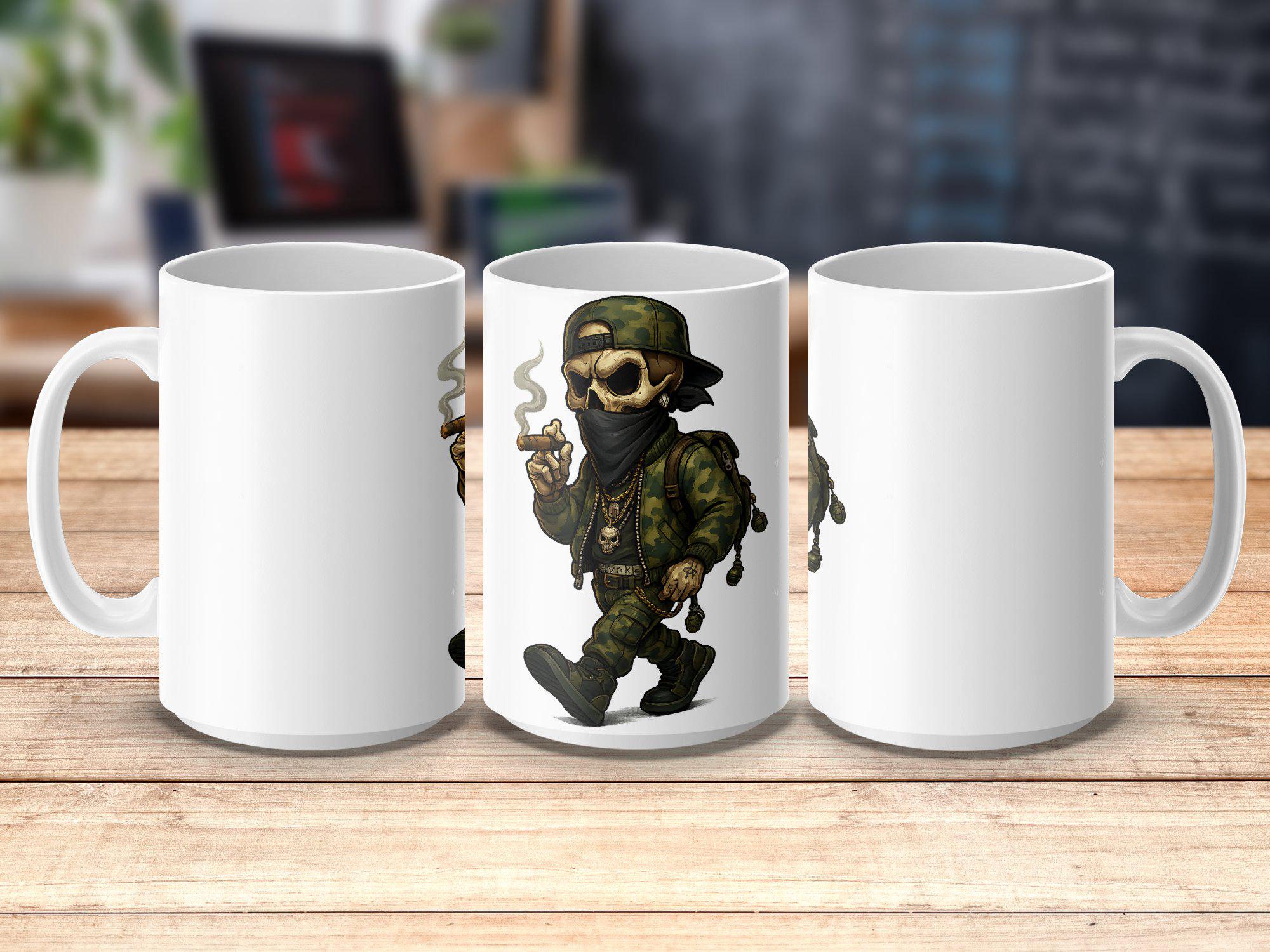 Gangster Skull Graffiti PNG: Urban Camo Skeleton Design (digital ...