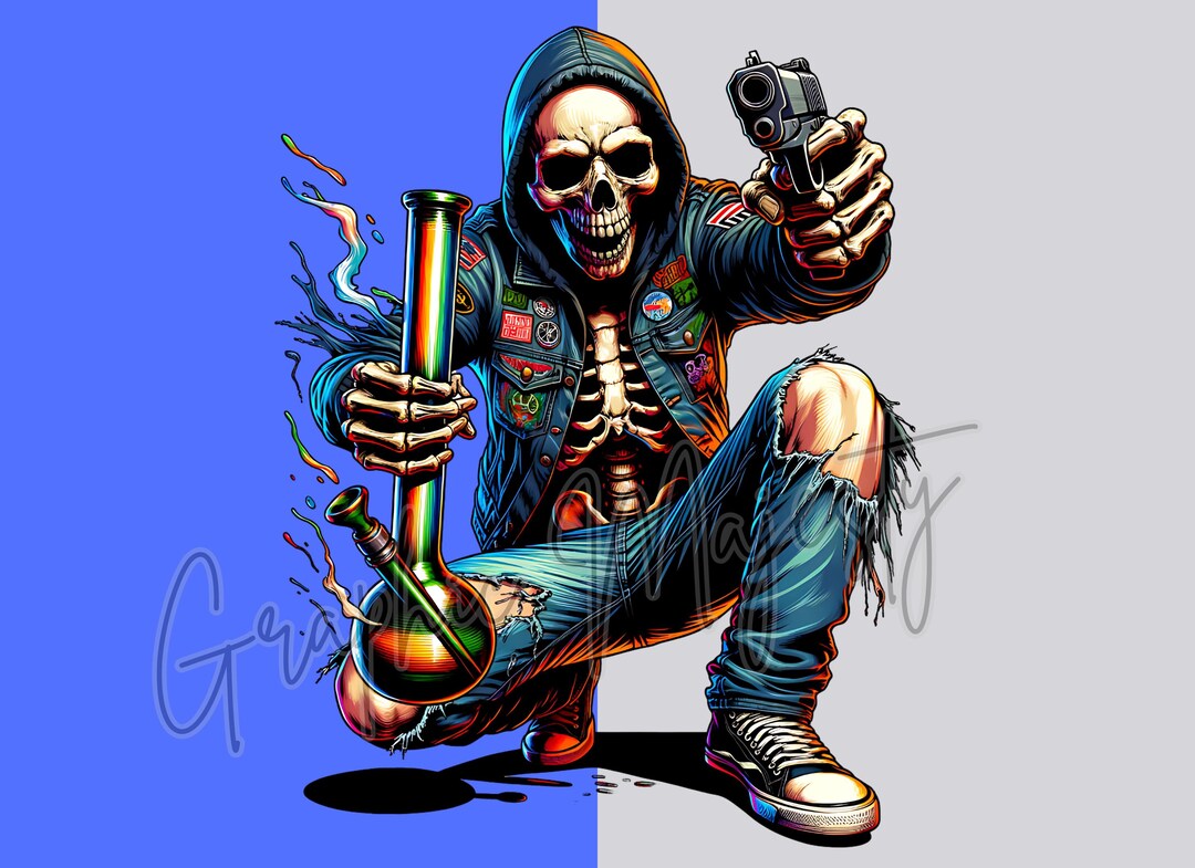 Thug Stoner Skeleton PNG: Hip Hop Skull Art (digital Download) - Etsy