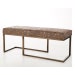Copper Metallic Cowhide Hadley Metal Bench Antique Brass Metal Finish ...