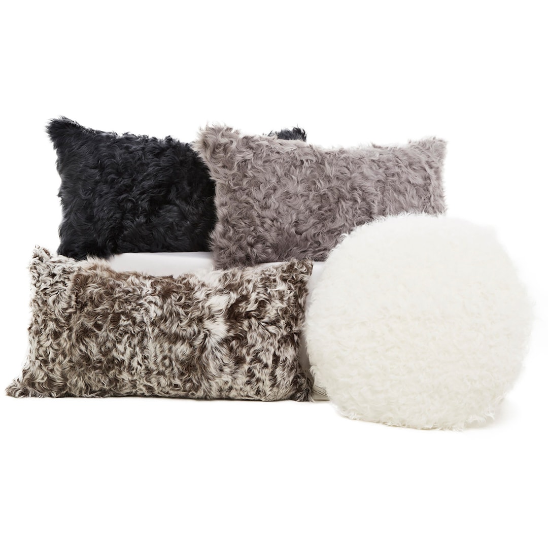 Curly Tibetan Lamb Pillows | Luxurious Sheepskin Pillows | Genuine ...