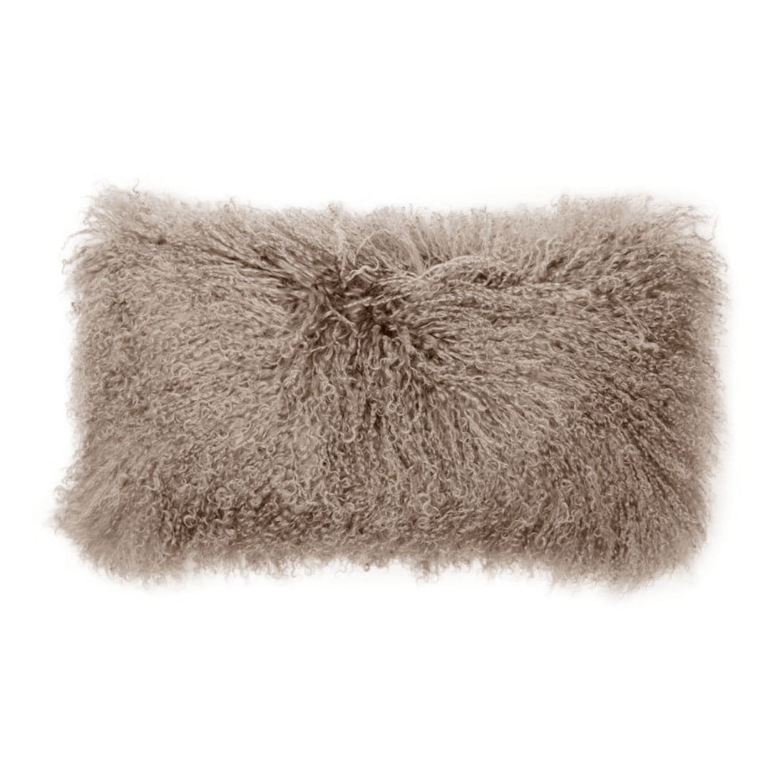Stone Tibetan Lamb Lumbar Pillow | Luxurious Sheepskin Pillows ...