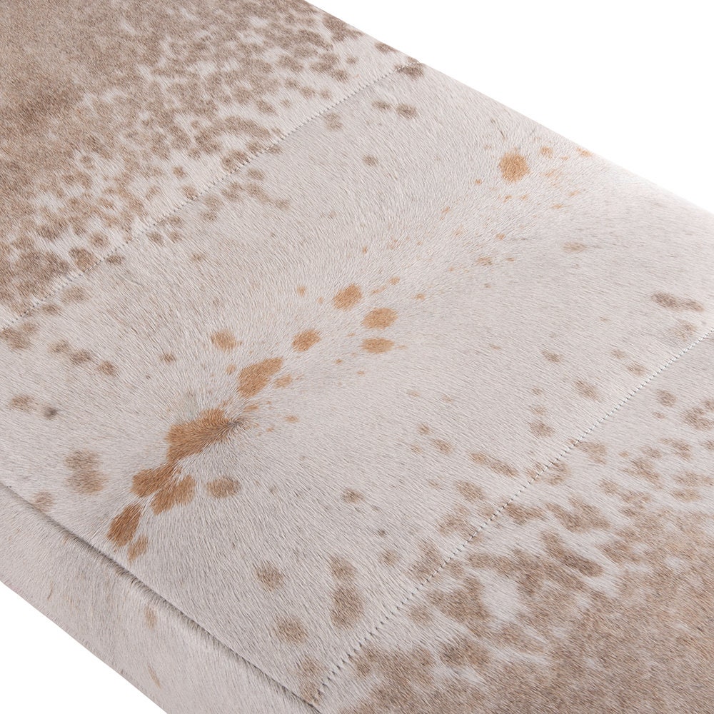 Palazzo Cowhide Metal Bench White & Brown Speckle Cowhide Authentic ...