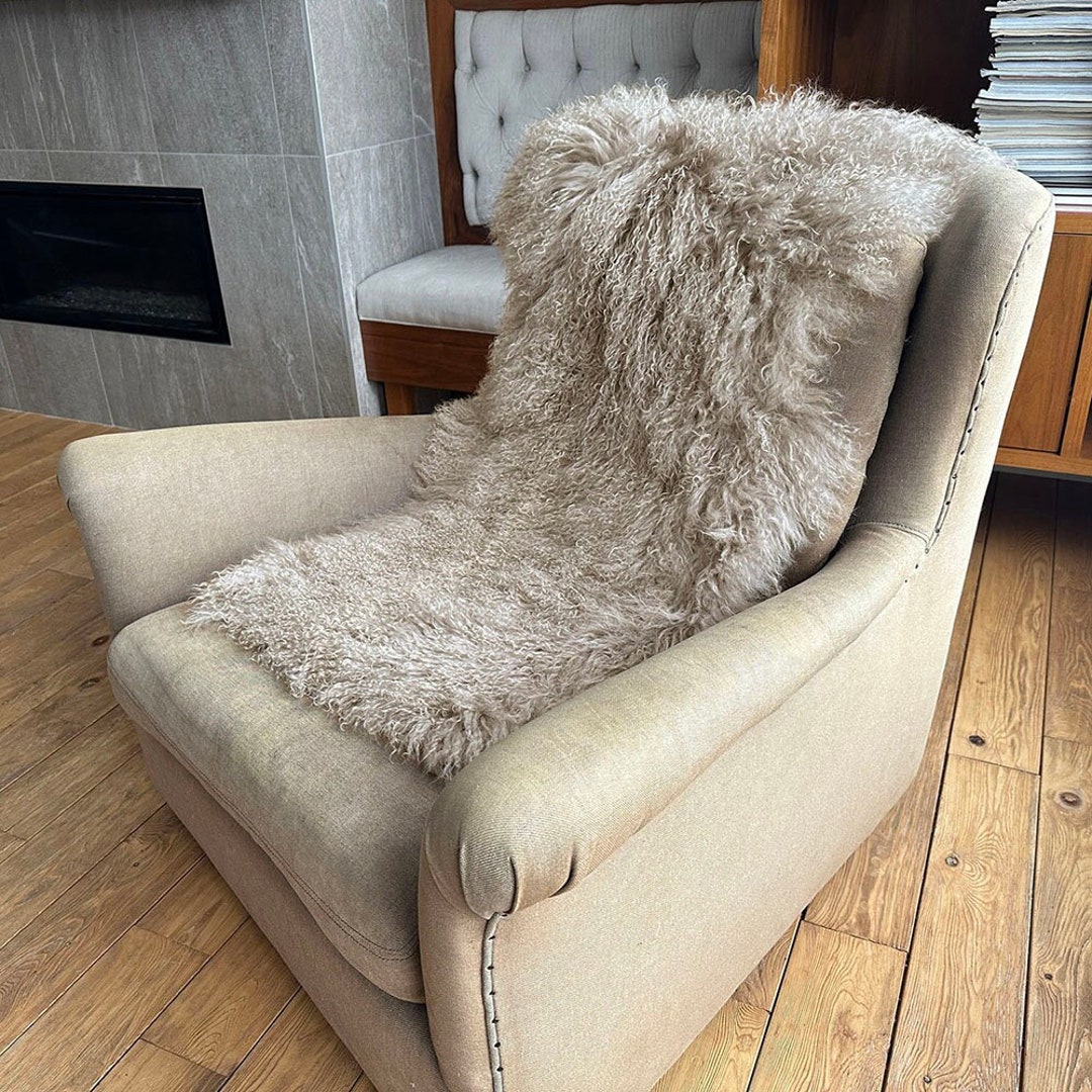 Stone Tibetan Lamb Pelt | Luxurious Sheepskin Throws | Natural Colors ...