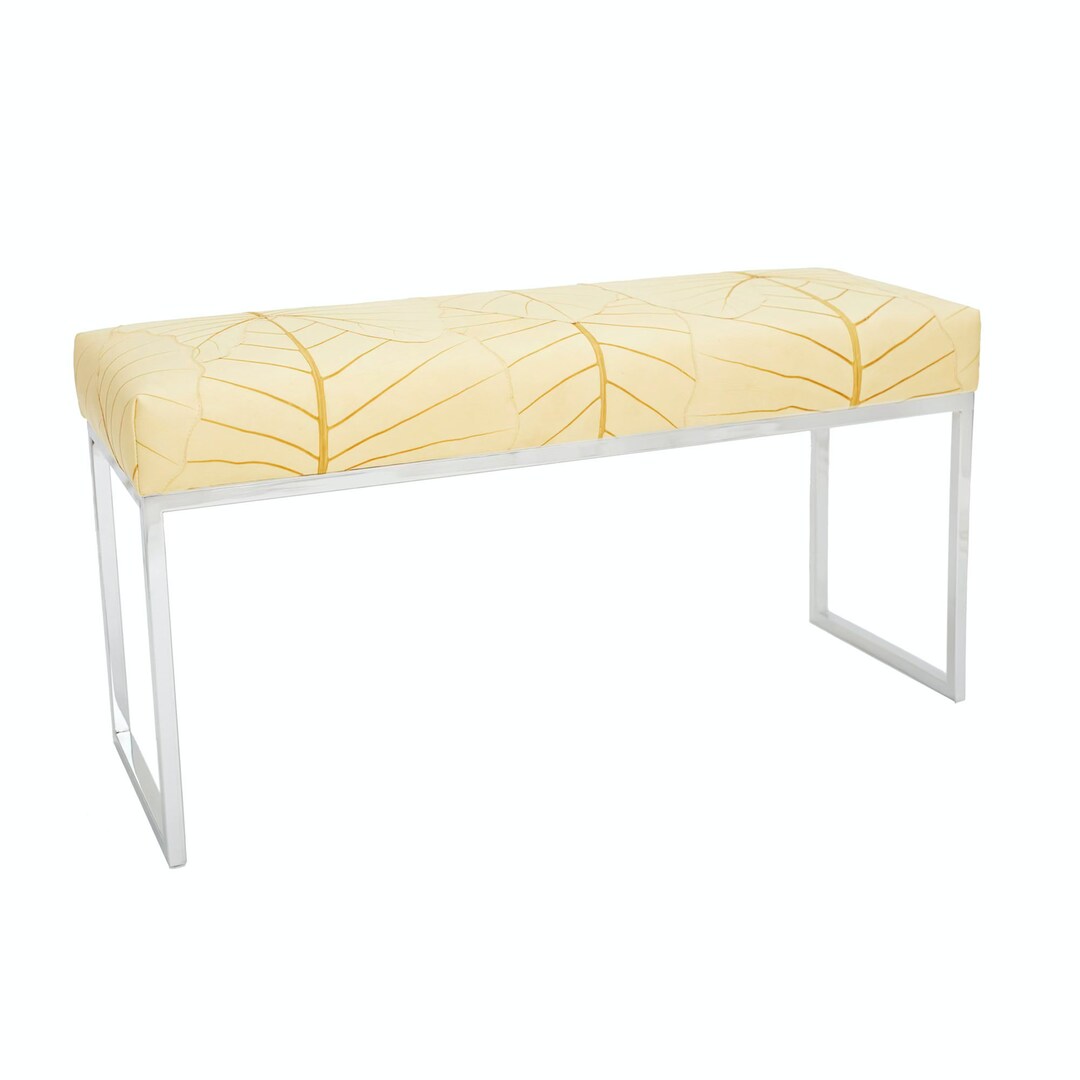 Metal Bench With Beleaf Bio-leather Upholstery Made With Real Taro ...