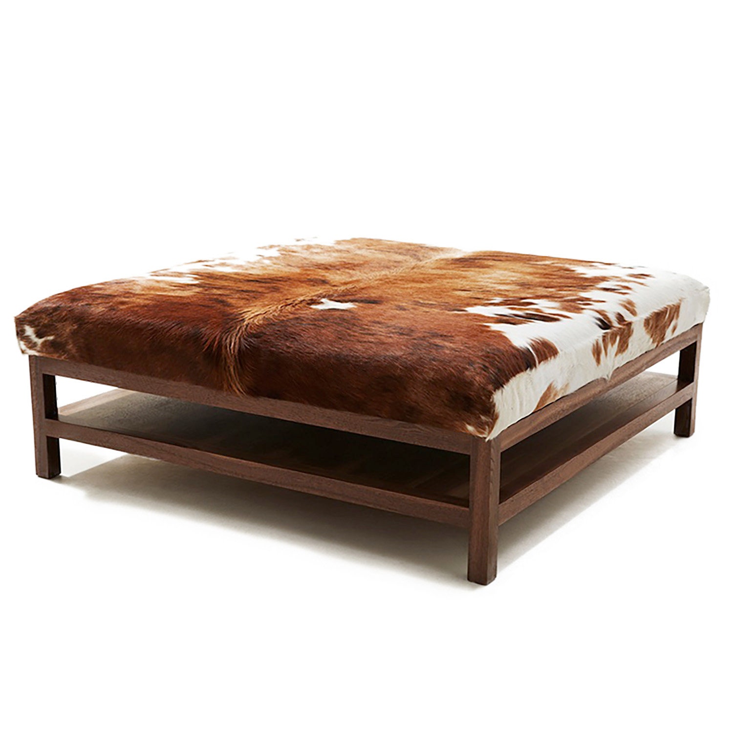 Walnut Wood Cowhide Coffee Table | Crafted With Premium Brown Walnut ...