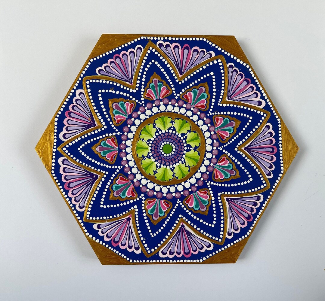 Dot Art MDF Board-hexa Shape 23 Cm for Gift Dotting Tools Birthday ...