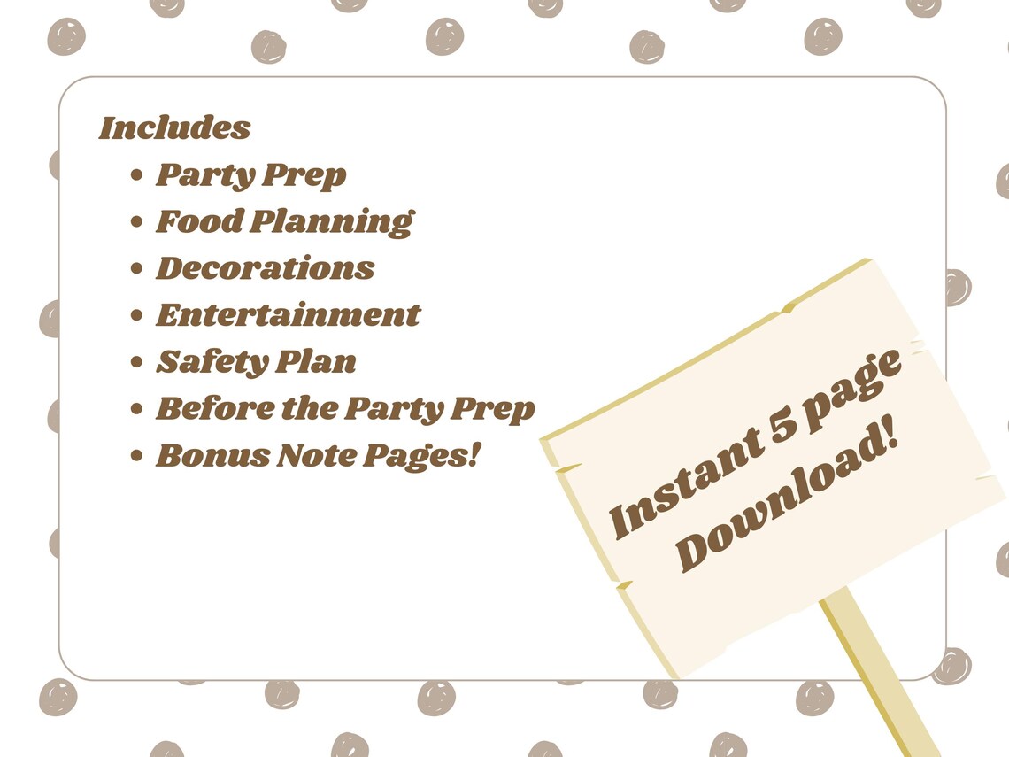 Kids Slumber Party Checklist, Slumber Birthday Party Checklist, Kids ...