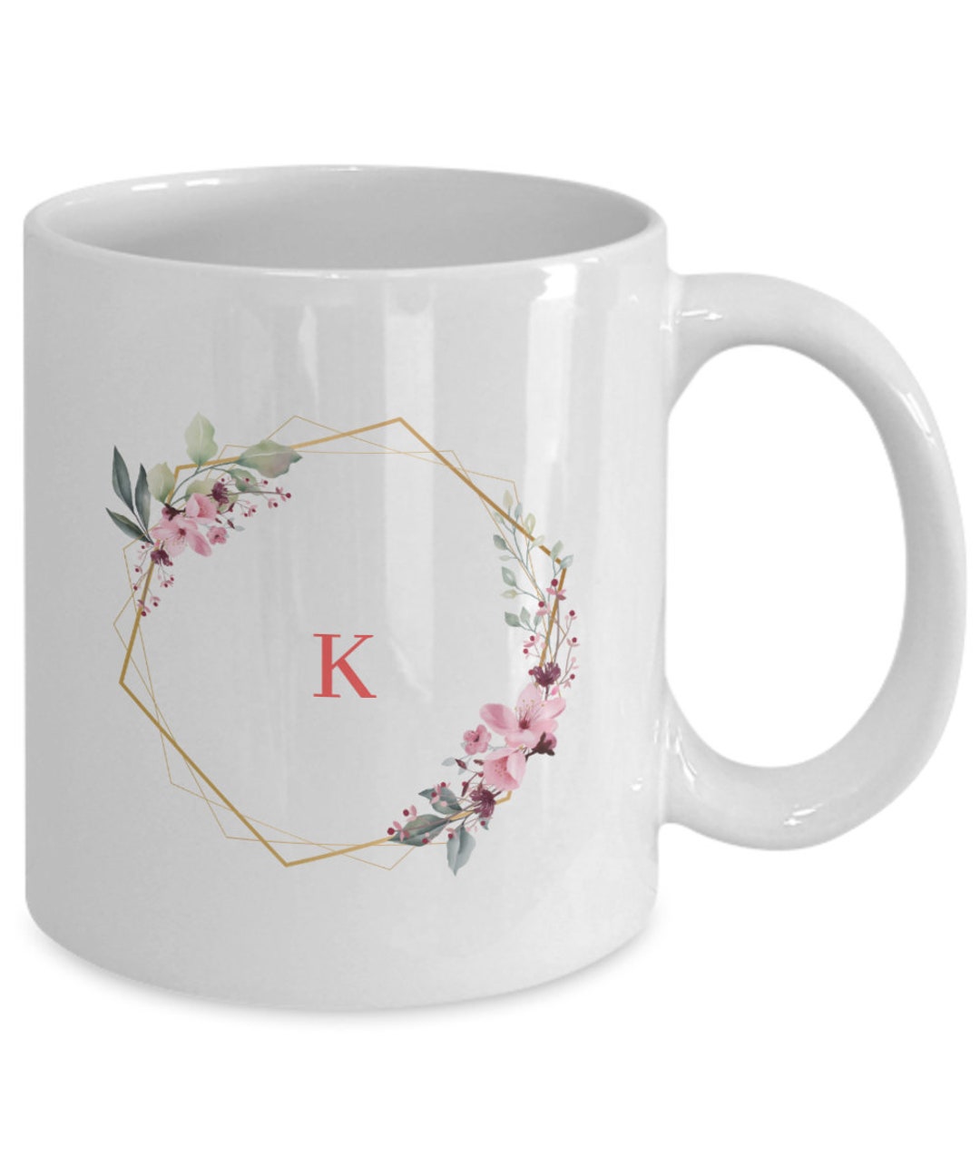 K Mug,personalized K Mug,monogrammed Coffee Cup,11 Oz Mug,k Initial Mug ...