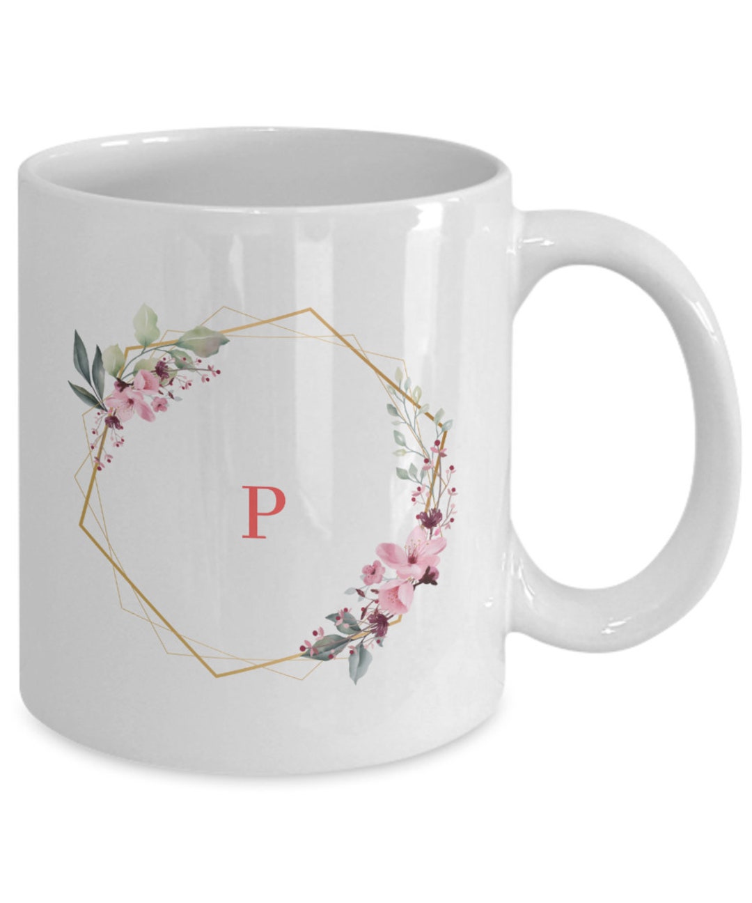 P Letter Mug,p Monogram Mug,personalized P Mug,11 Oz Mug,p Initial ...