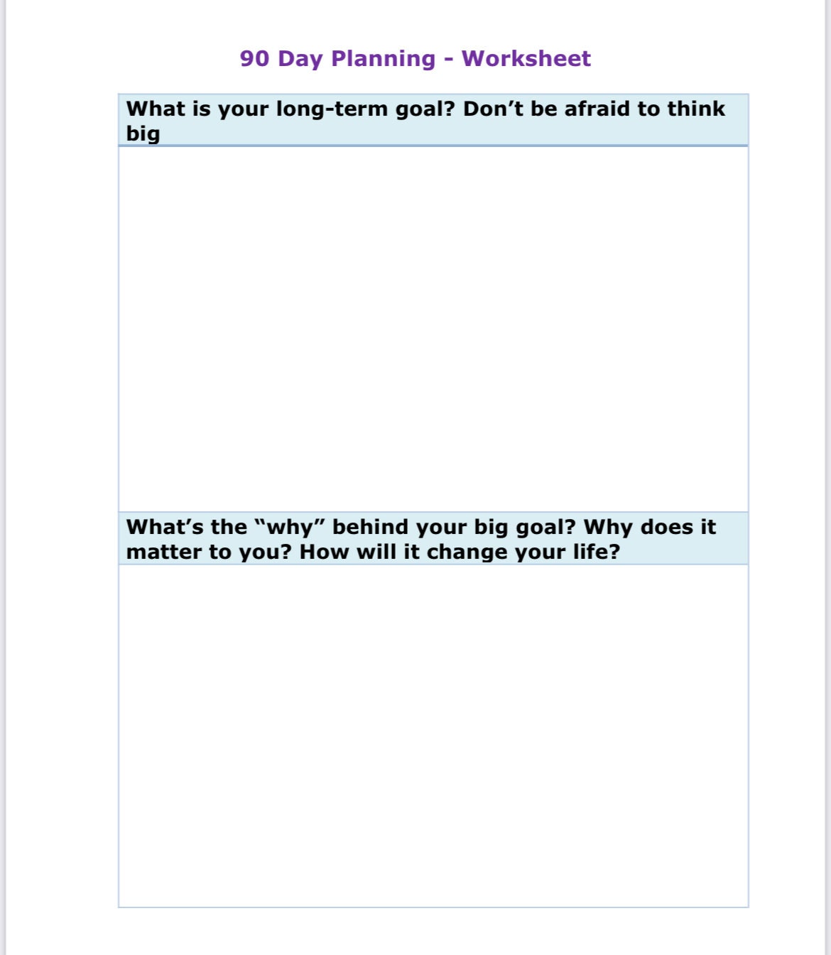 How to Use 90-day Plans to Achieve Any Life Goal, Printable Checklist ...