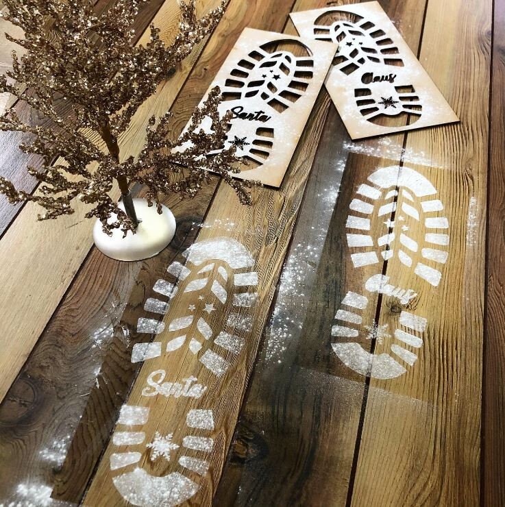 Santa Claus Boot Print Stencil Laser Cut Files | DXF SVG PDF Ai Laser ...