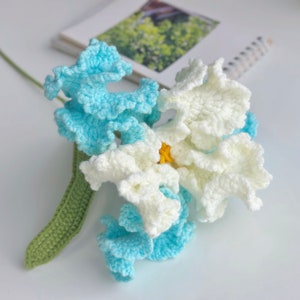 Blue Iris Flowers Crochet Pattern, Crochet Flower Bouquet Pattern ...