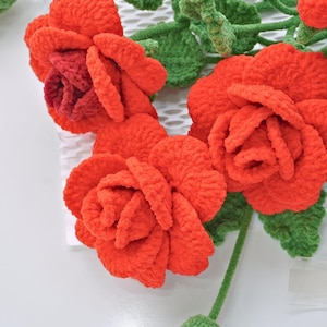 Passionate Red Roses Crochet Pattern, Crochet Flower Bouquet Pattern ...