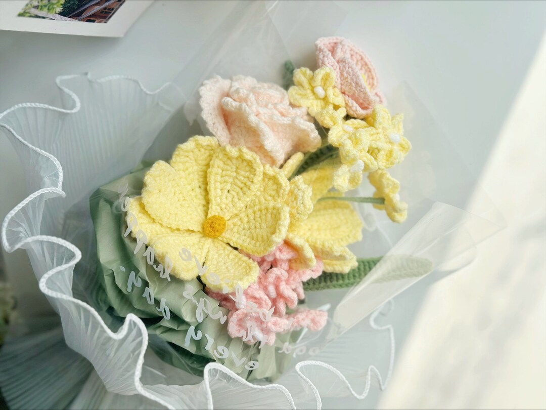 Flower Bouquet Crochet Pattern, Crochet Flower Bouquet Pattern, Crochet ...