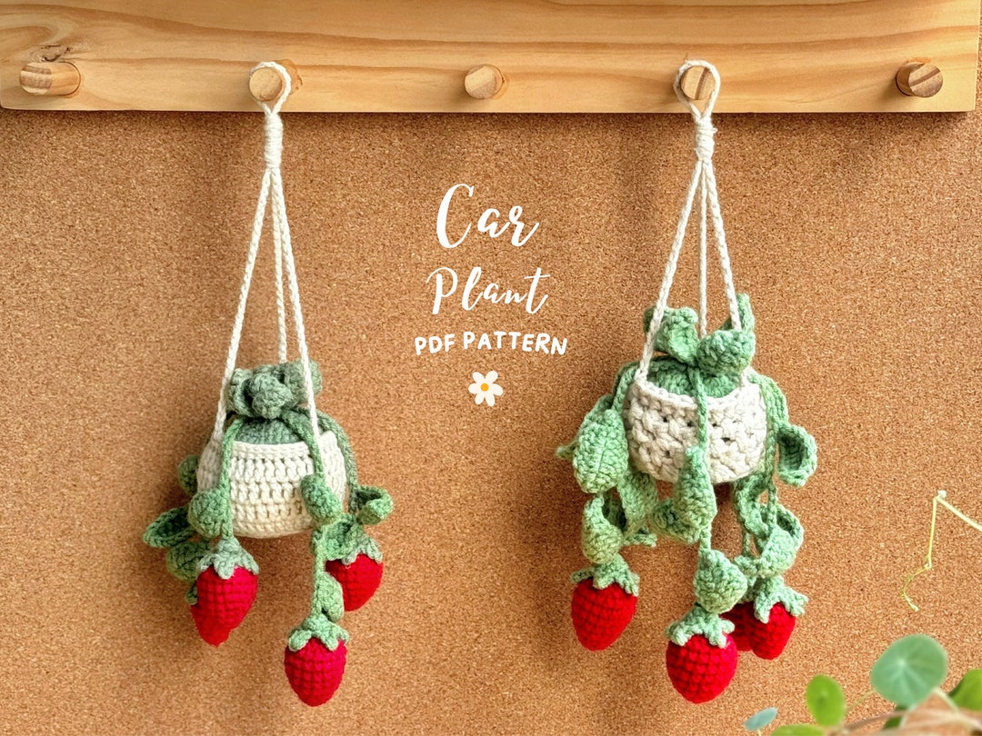 Strawberry Basket Crochet Pattern, Plant Crochet Pattern, Hanging Plant ...