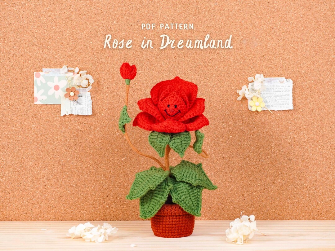 Rose in Dreamland Crochet Pattern, Classic Floral Home Decor, Simple ...