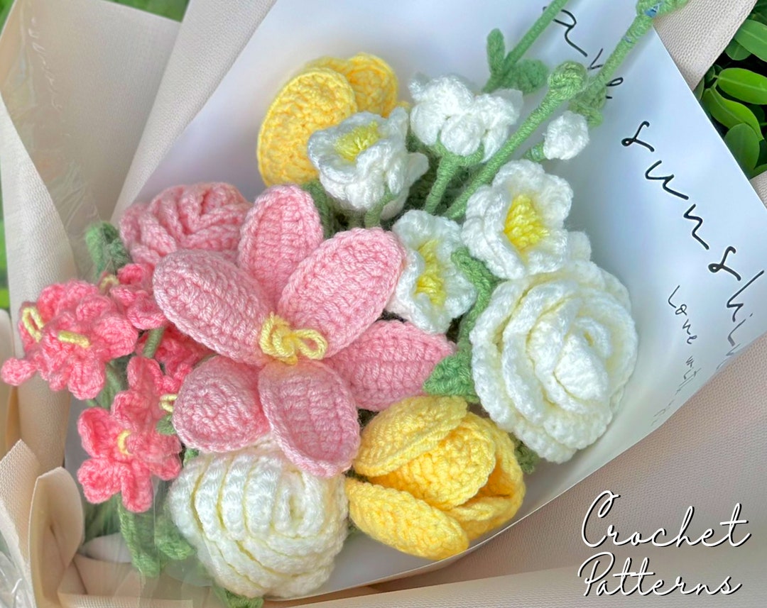 Flower Bouquet Crochet Pattern, Crochet Flower Bouquet Pattern, Crochet ... Flower Bouquet Crochet Pattern, Crochet Flower Bouquet Pattern, Crochet ...