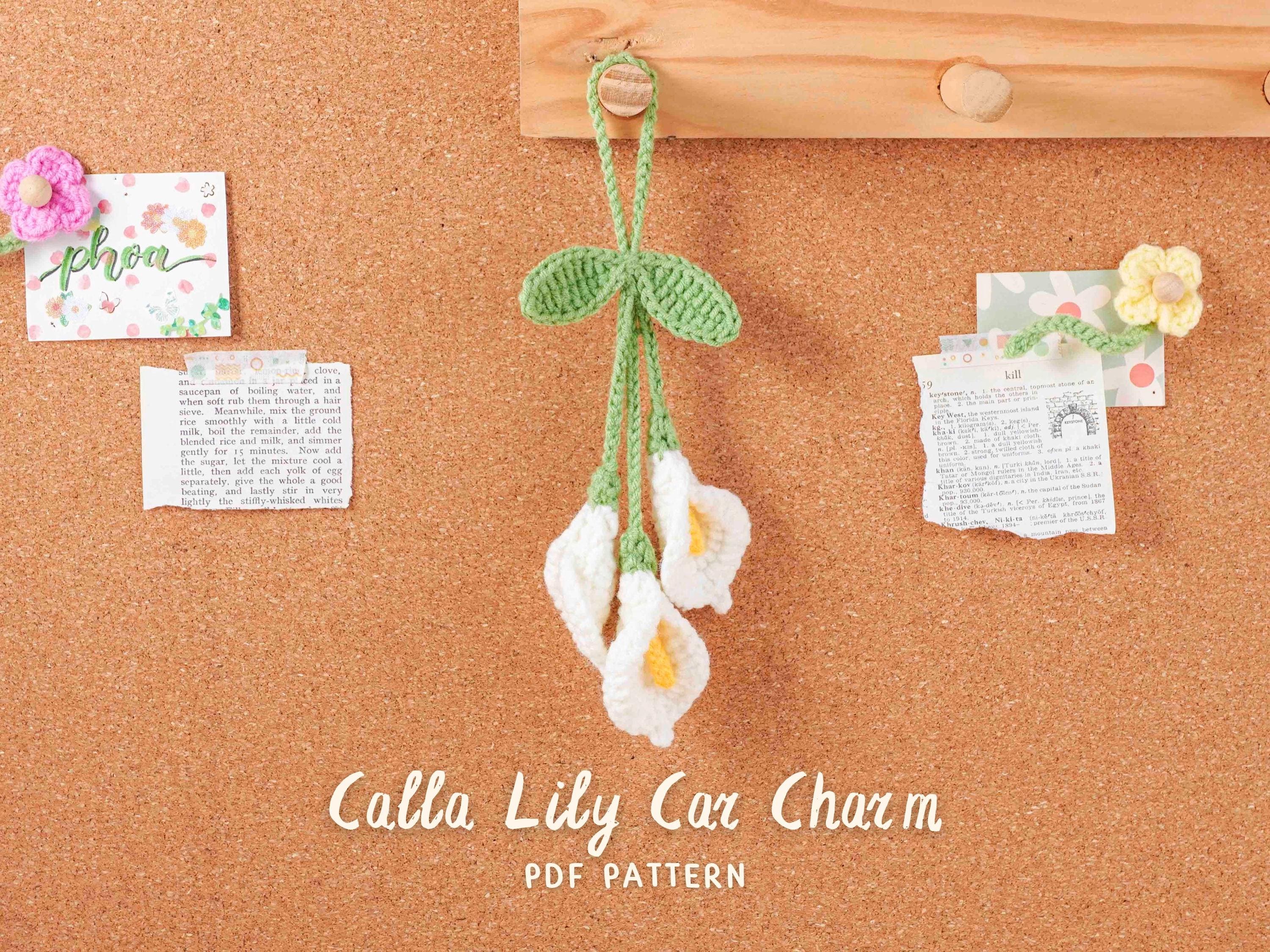 Calla Lily Car Hanging Crochet Pattern, Car Hanging Crochet Pattern ...