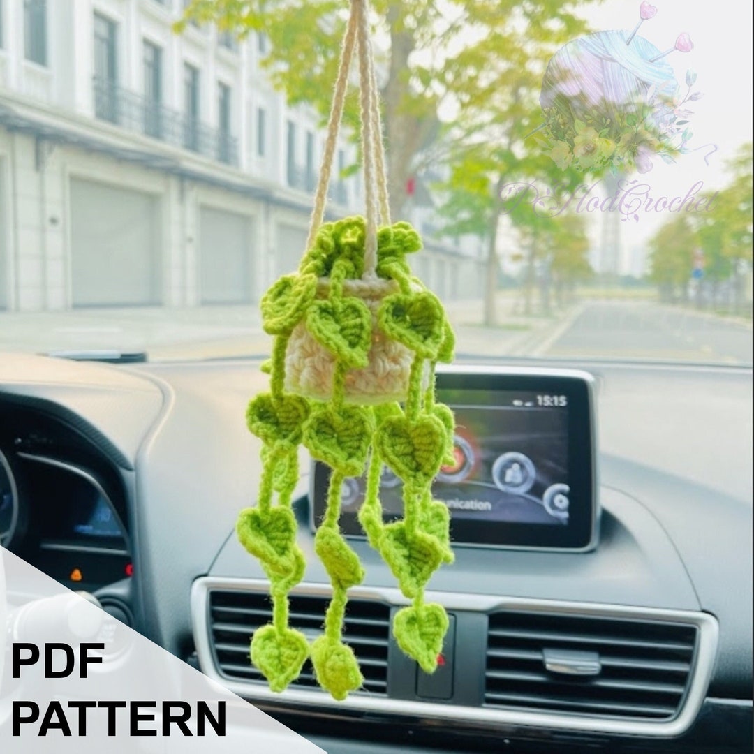 Pothos Plant Car Hanging Crochet Pattern, Plant Crochet Pattern ...