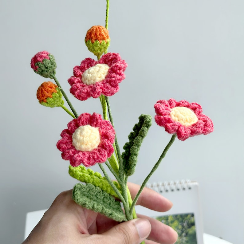 Daisy Flower Crochet Pattern, Crochet Flower Bouquet Pattern, Crochet ...