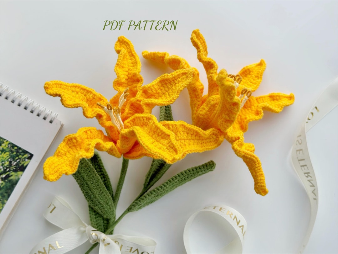 Iris Flower Crochet Pattern, Crochet Flower Bouquet Pattern, Crochet ...