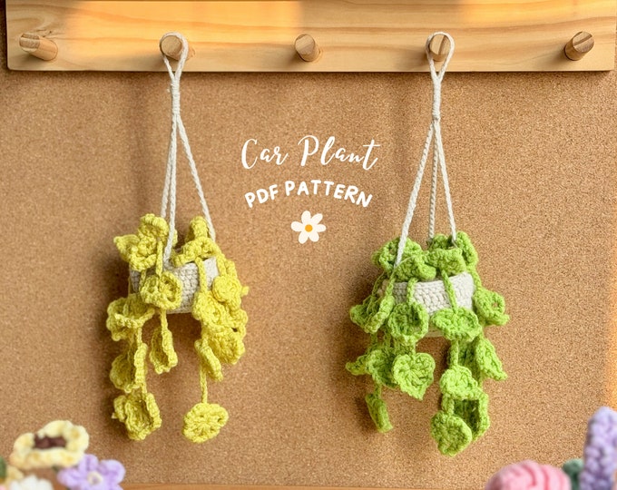 Plant Crochet Pattern, Car Hanging Plant Crochet Pattern, Crochet ...