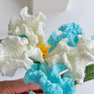Blue Iris Flowers Crochet Pattern, Crochet Flower Bouquet Pattern ...
