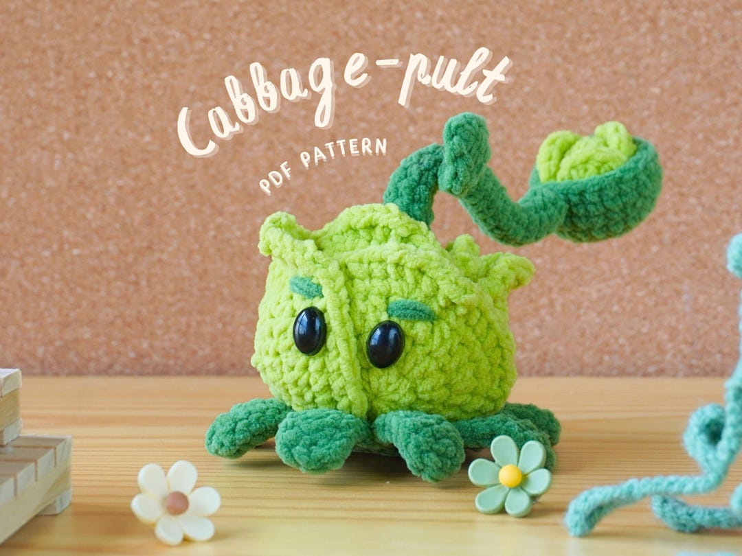 Crispy Cabbage Launcher Amigurumi Crochet Pattern, Garden Defender ...