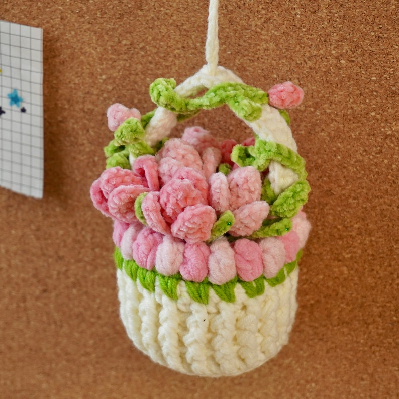 Tulip Flower Basket Crochet Pattern, Plant Basket Crochet Pattern ...