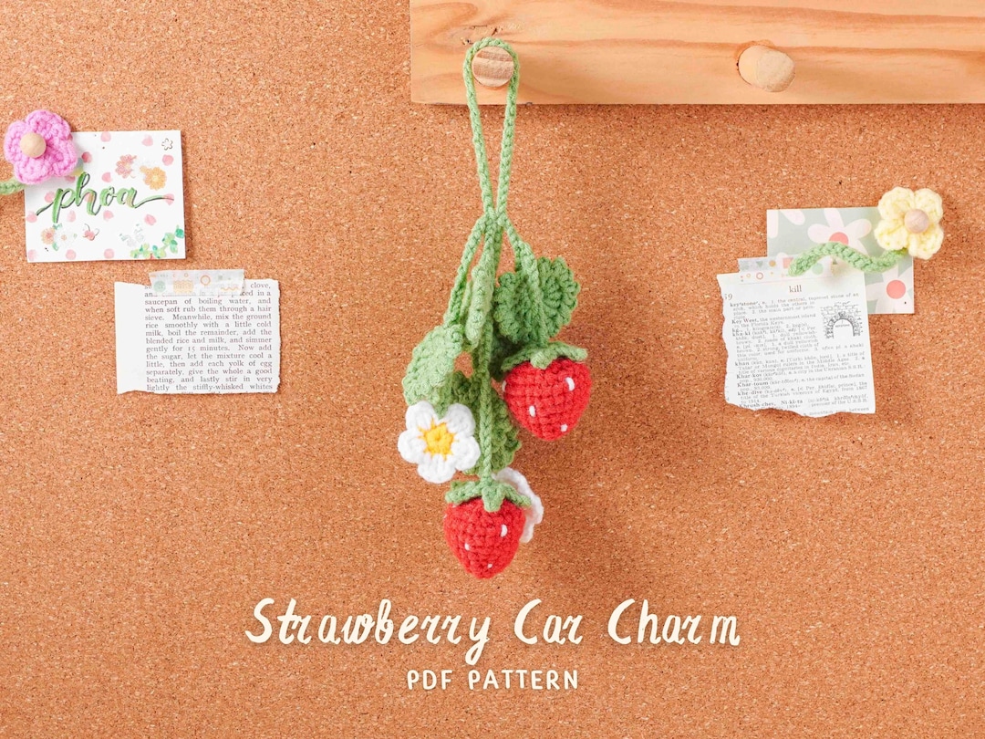 Strawberry Car Hanging Crochet Pattern, Car Hanging Crochet Pattern ...