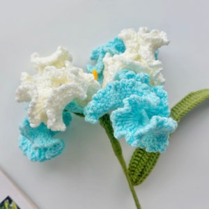 Blue Iris Flowers Crochet Pattern, Crochet Flower Bouquet Pattern ...