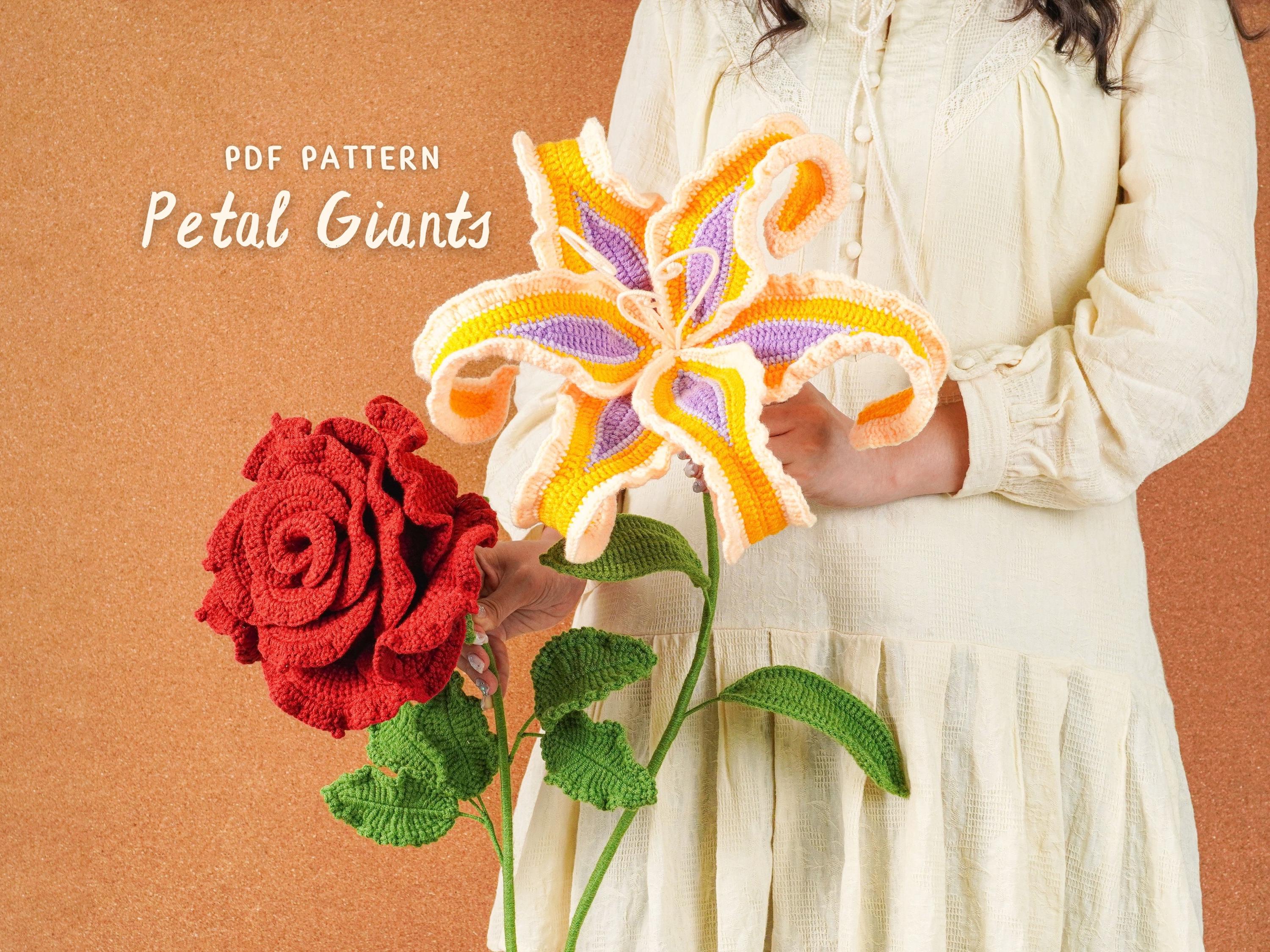 Petal Giants Flower Crochet Patterns Bundle | Giant Lily Flower Pattern ...