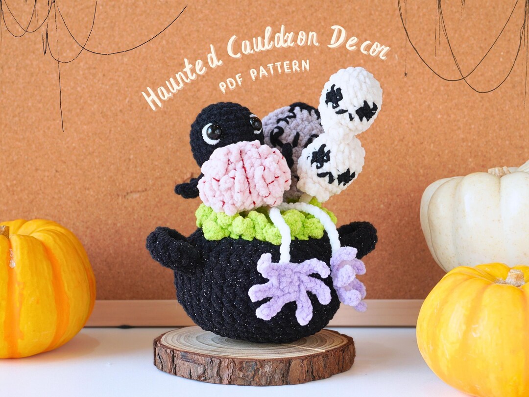 Haunted Cauldron Decor Crochet Pattern, Halloween Crochet Pattern ...