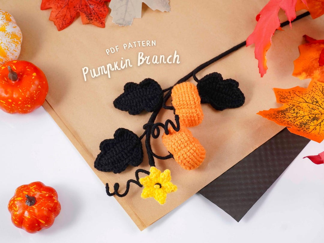 Pumpkin Branch Crochet Pattern, Halloween Crochet Pattern, Crochet ...