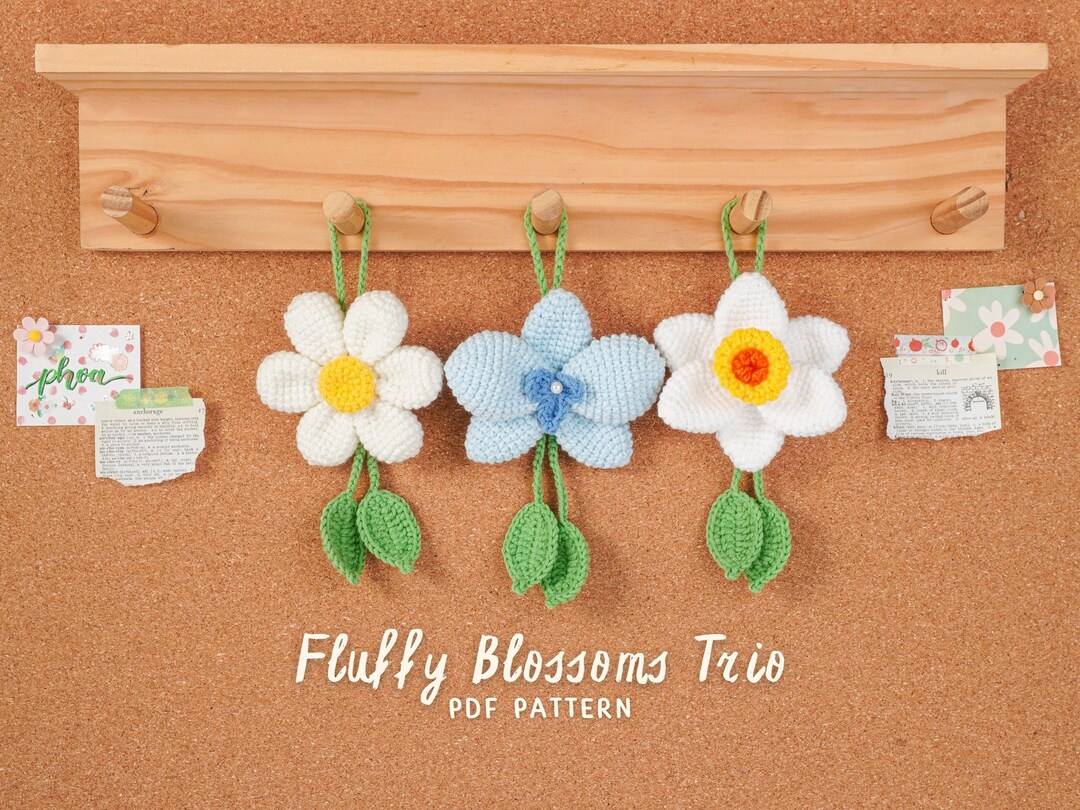 Fluffy Blossoms Trio Crochet Patterns | Fluffy Daisy Pattern, Fluffy ...