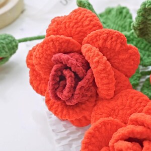 Passionate Red Roses Crochet Pattern, Crochet Flower Bouquet Pattern ...