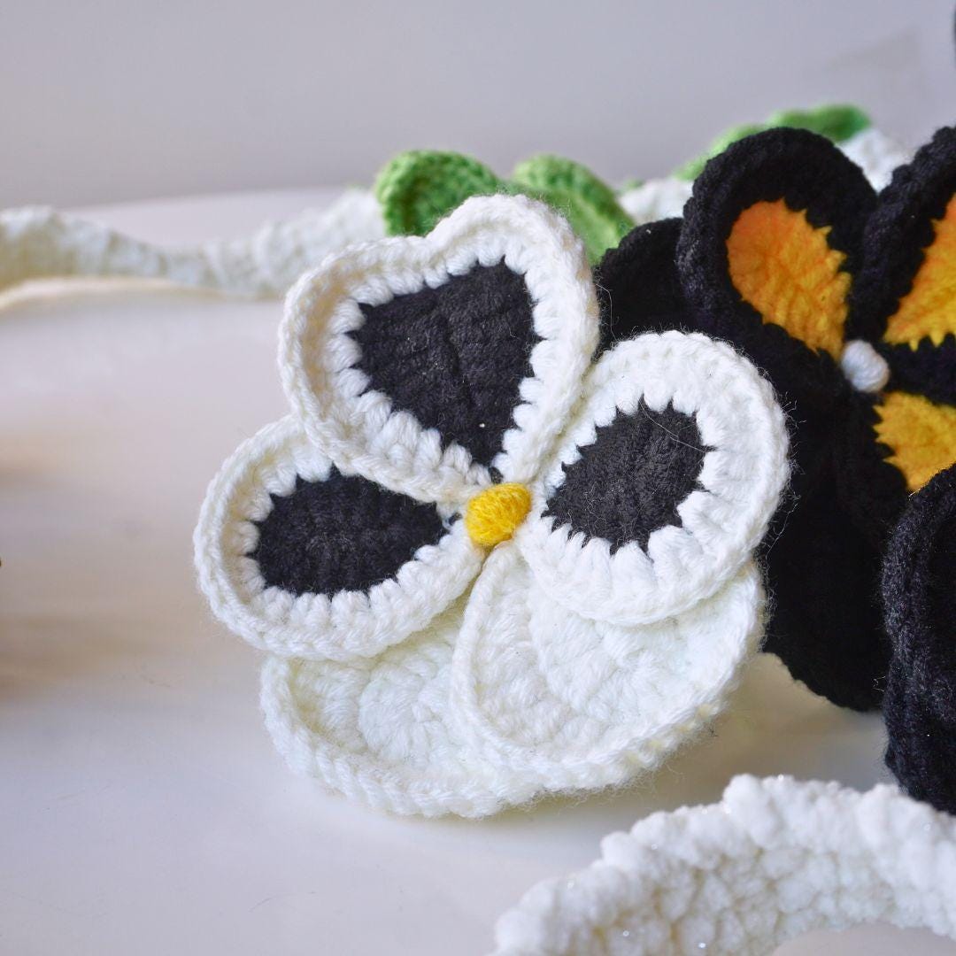 Pansy Flower Crochet Pattern, Crochet Flower Bouquet Pattern, Crochet ...