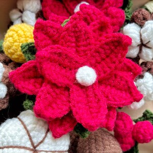 Christmas Flower Bouquet Crochet Pattern, Crochet Flower Bouquet ...