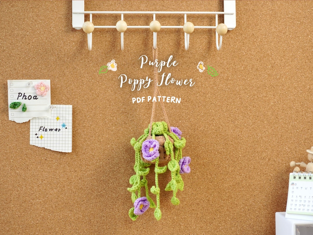 Purple Poppy Basket Crochet Pattern, Plant Basket Crochet Pattern ...