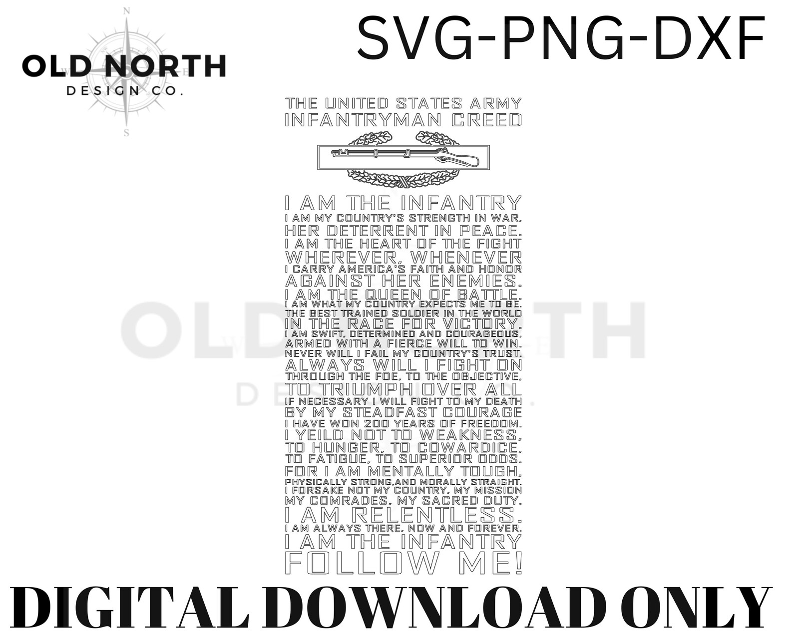 Infantryman's Creed US Army Infantry SVG Only Digital Download - Etsy