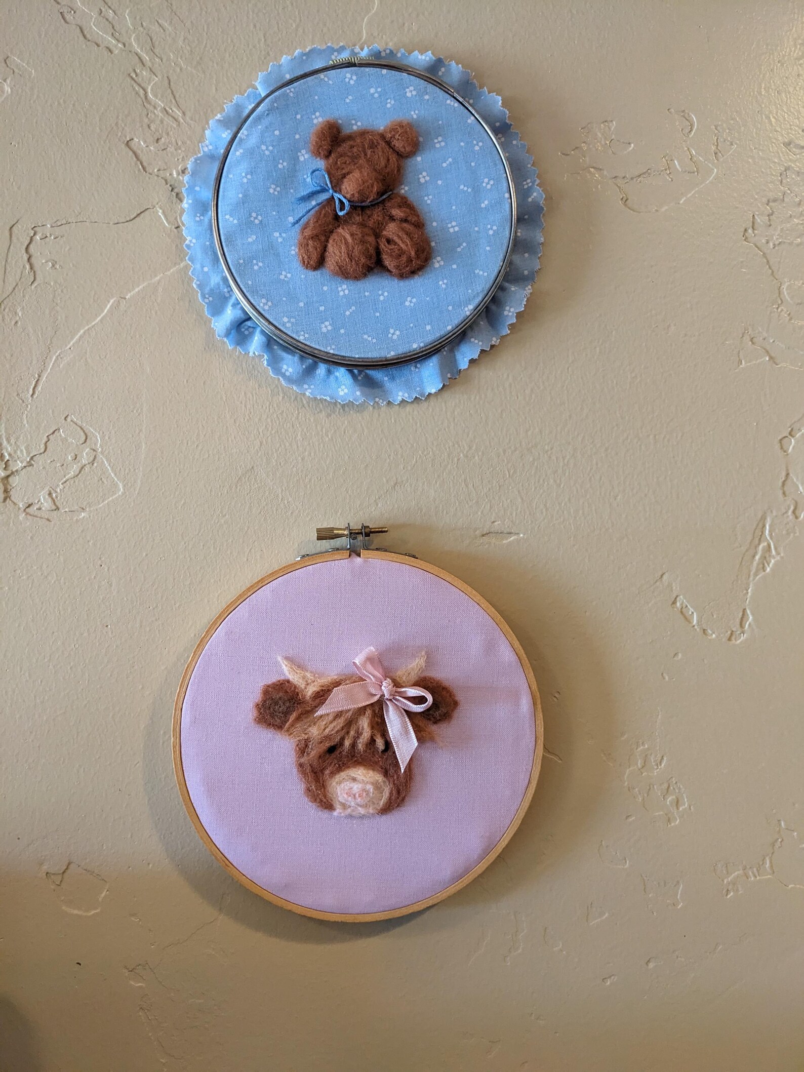 Felted Wool Highland Cow Embroidery Hoop Art: Nursery Decor - Etsy