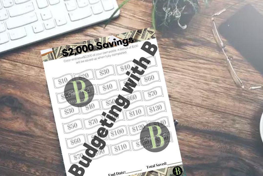 2000 Dollar Saving Challenge Printable Copy - Etsy
