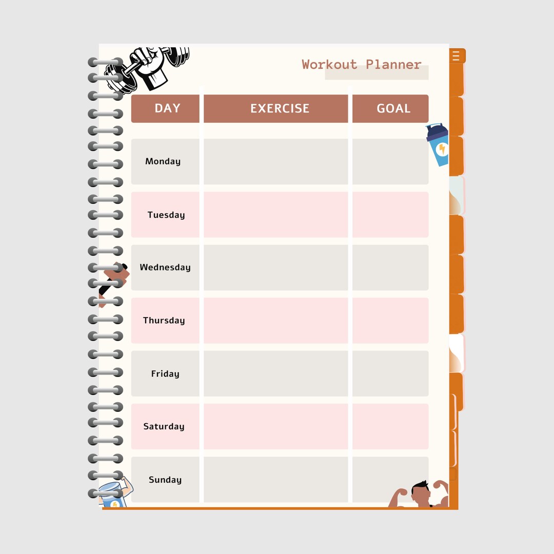 Pastel Simple Workout Planner | Canva Digital Planner | Weekly Planner ...